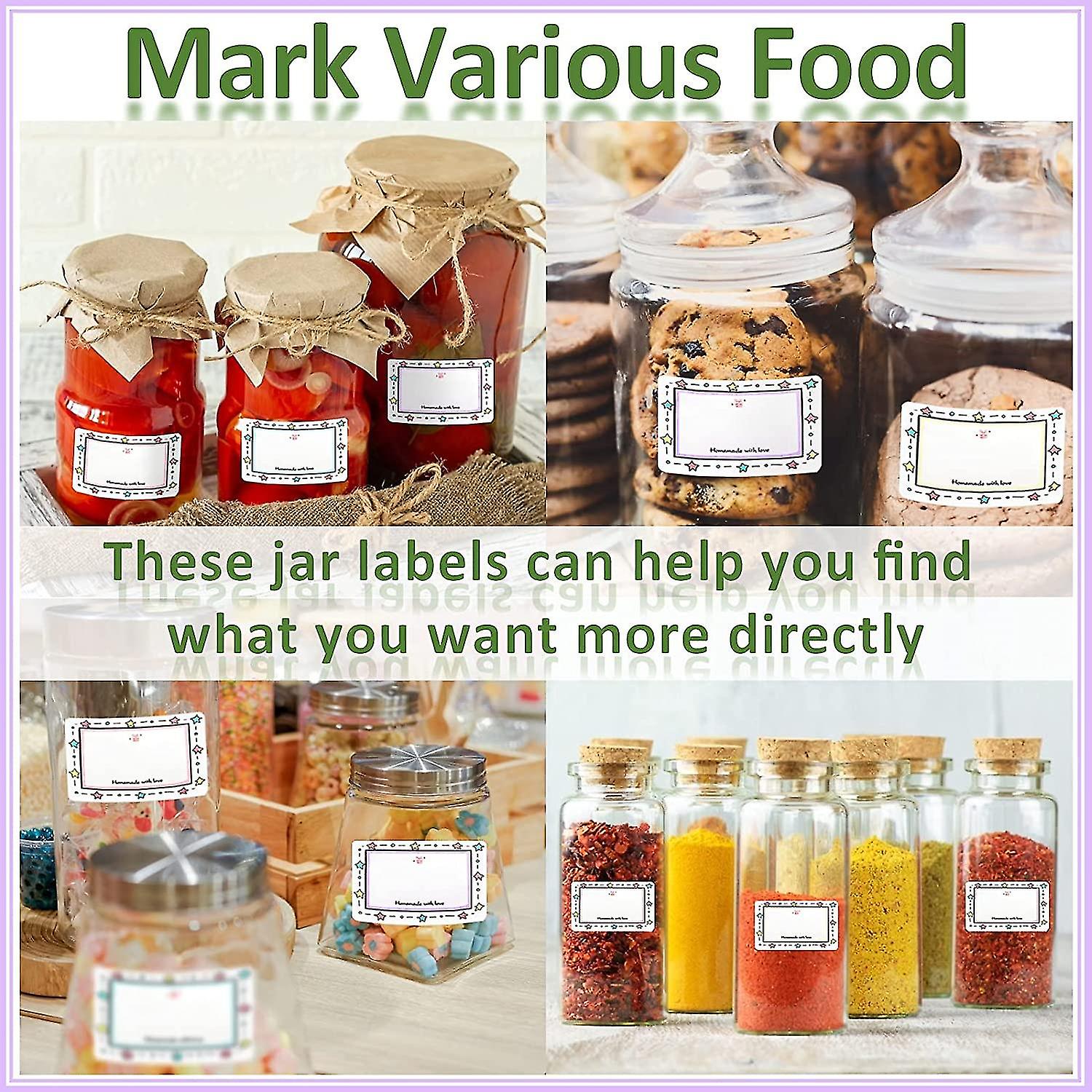 Pack Of 500 Self-adhesive Labels, Jam Jar Stickers, Stickers For ...