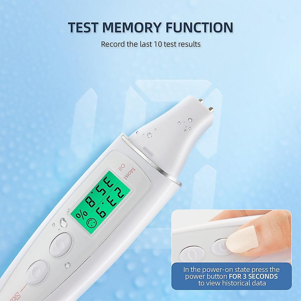Digital Skin Tester Moisture Oil Test Meter Face Detector Facial Skin ...