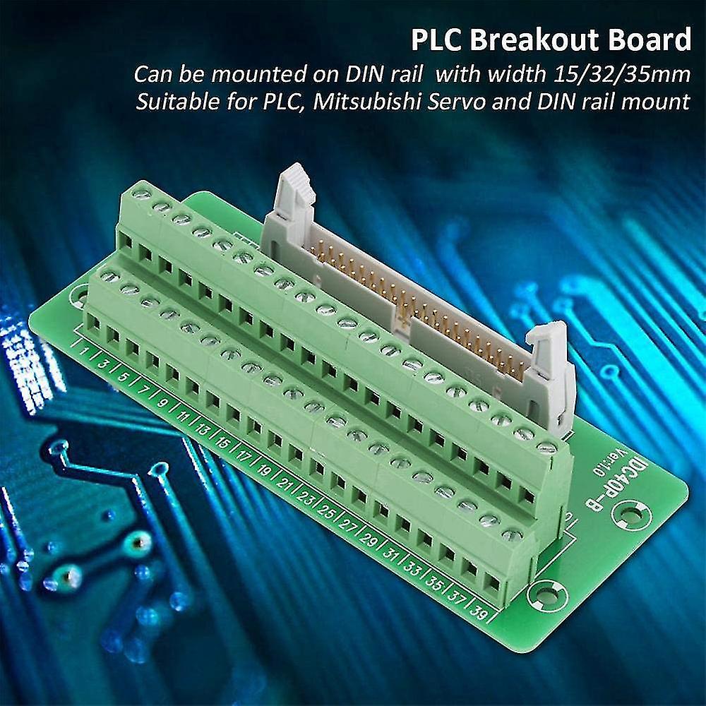 Idc40p 40pin Connector Strip Breakout Board Terminal Block Plug Plc ...