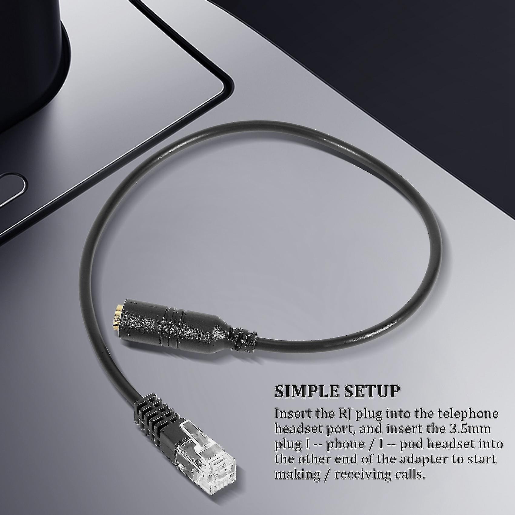 1pc Phone Adapter Rj9 To 3.5 Female Adapter Convertor Cable Pc Computer ...