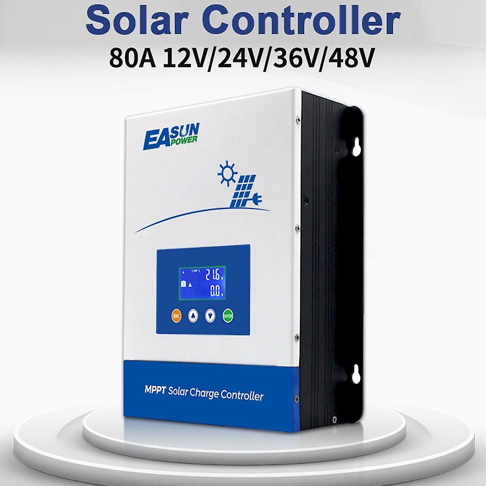 80A Solar Controller 12Volt/24Volt/36Volt/48Volt Automatic Battery Voltage Identification Solar ...