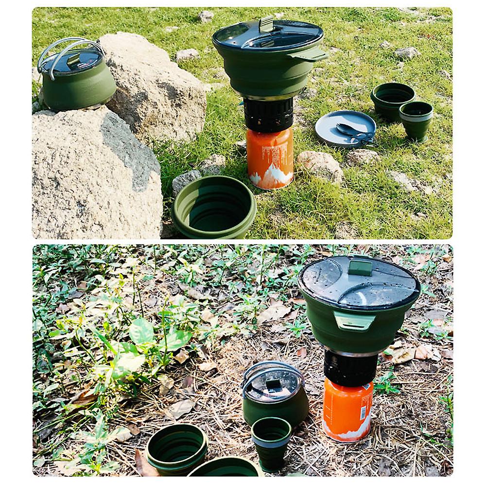 Folding Pot Set Portable Cooking Set Collapsible Cookware Set | Fruugo UK