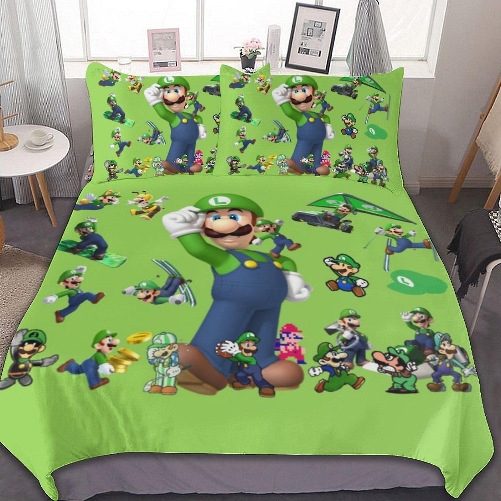 Luigi's Mansion 3 Pcs Bed Sheets Set Breathable Duvet Cover with 2 ...