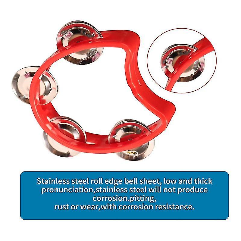 20pcs Plastic Tambourine Musical Instruments, Mini Handheld Tambourines,percussion Rhythm Party ...