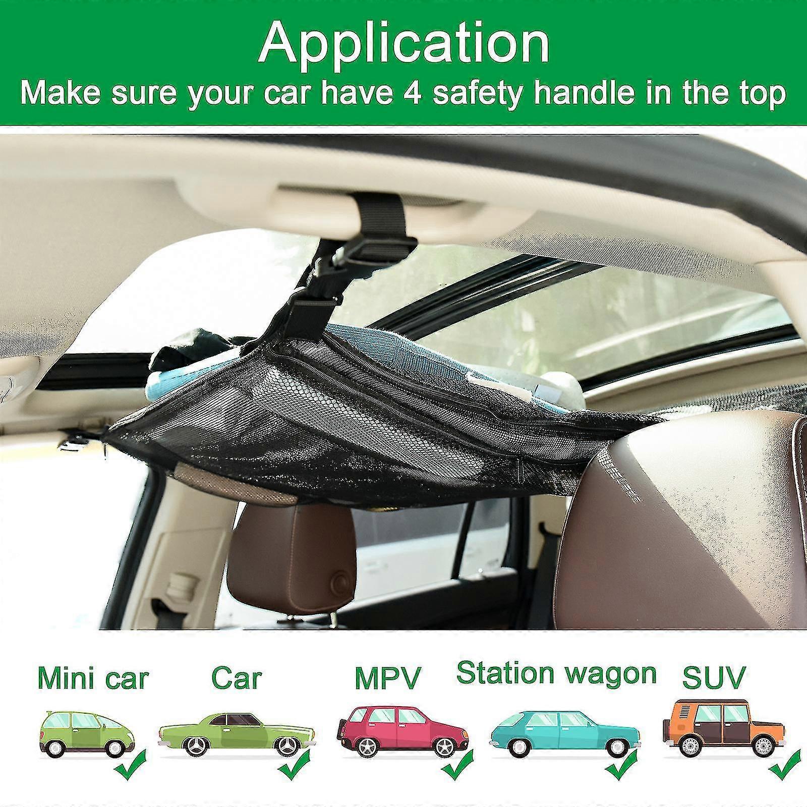 Car Ceiling Storage Net, Car Cargo Net Pocket, 78x59 Cm Car Roof ...
