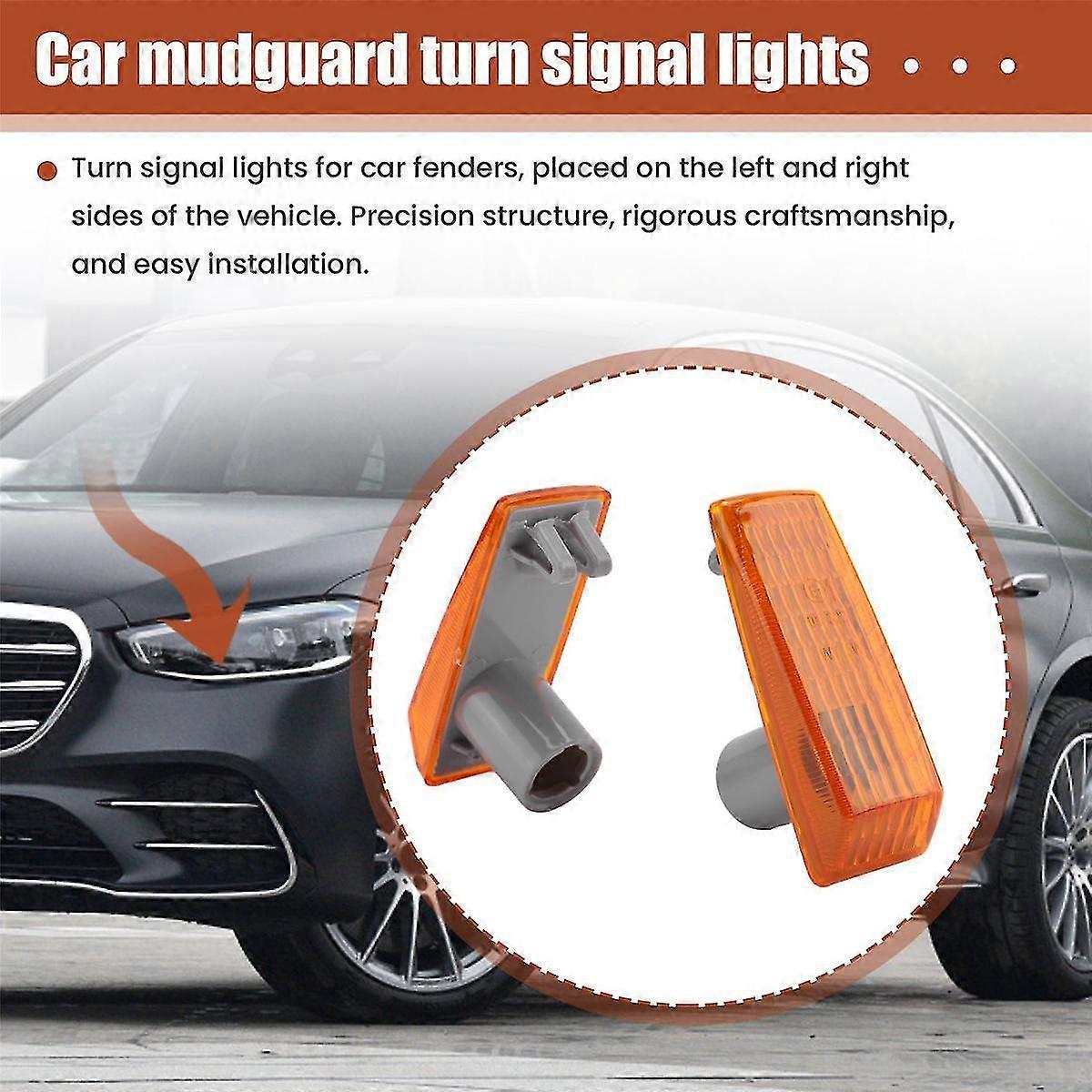 2Pcs Car Turn Signal Light Indicator Repeater Lamp Cover Yellow for ...