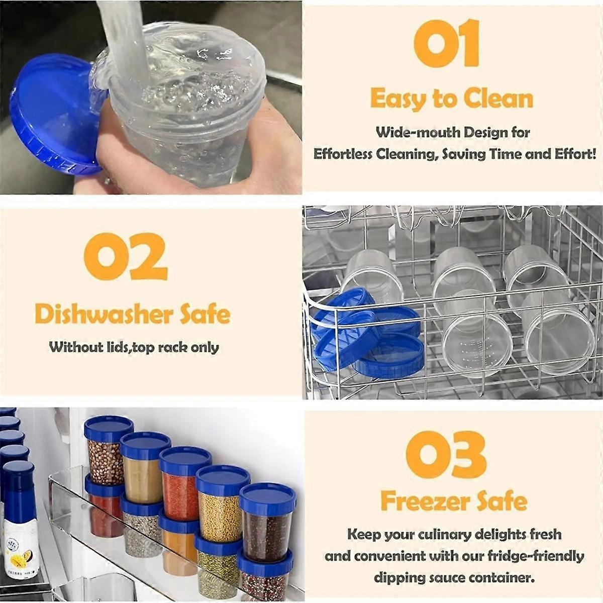 10 Pack 4oz Salad Dressing Container to Go,Small Containers with Lids ...