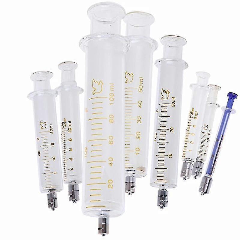 Glass Reusable Syringe With Metal Luer Lock Glass Sampler Ruhr ...