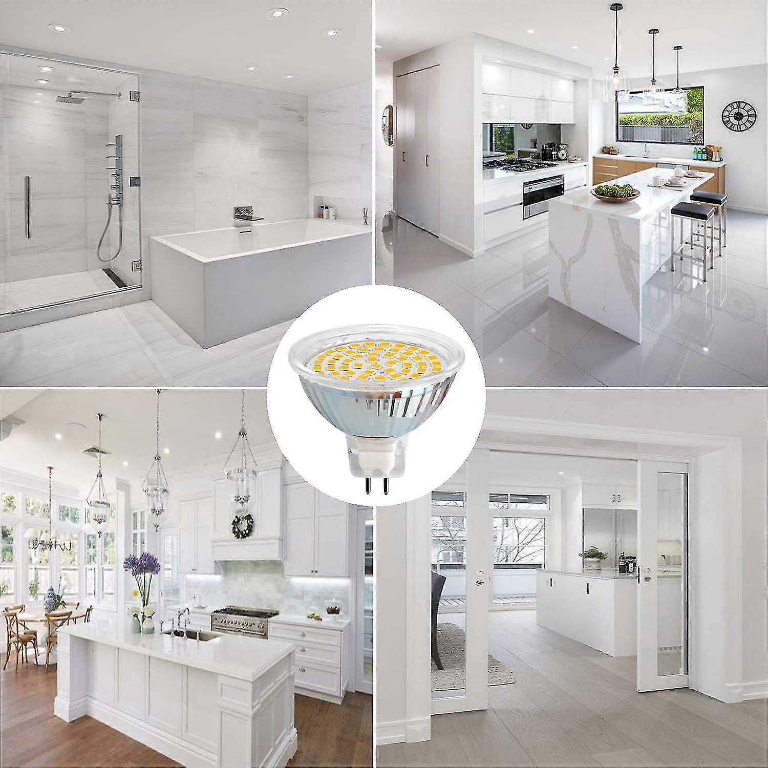 6pcs Gu5.3 Led Bulb 12v 3w Warm White 6000k,50mm,gu5.3 Equivalent 30w ...