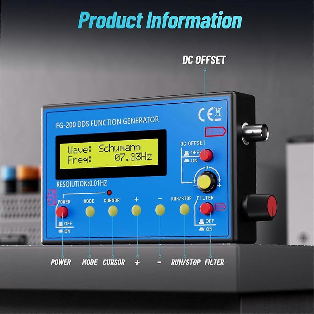 1Hz-500kHz DDS Signal Generator with -Resonator, Portable Multifunction ...