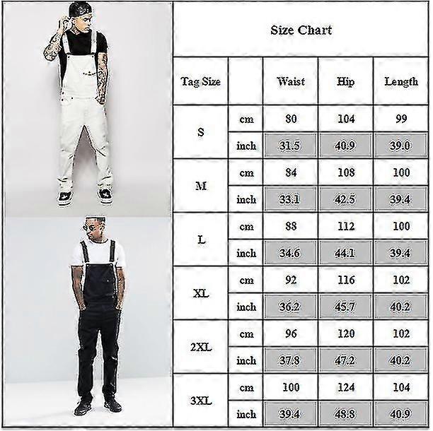 Casual Dungarees for Men - Slim Fit Denim Jumpsuit Overall | Fruugo UK