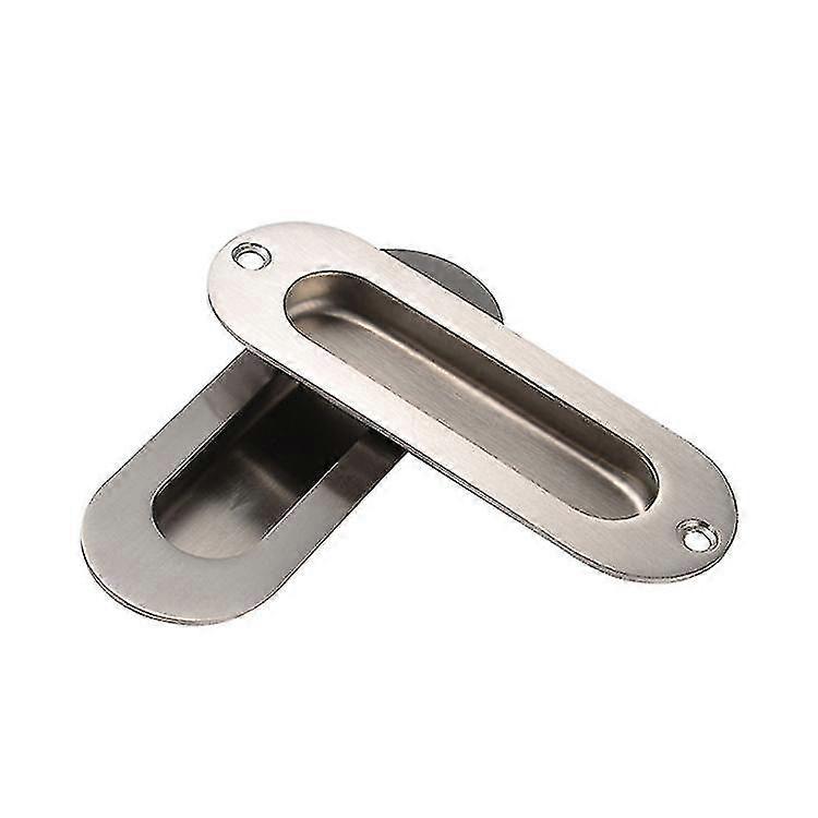 Flush Sliding Door Handles, Stainless Steel Recessed Oval Drawer Pull ...