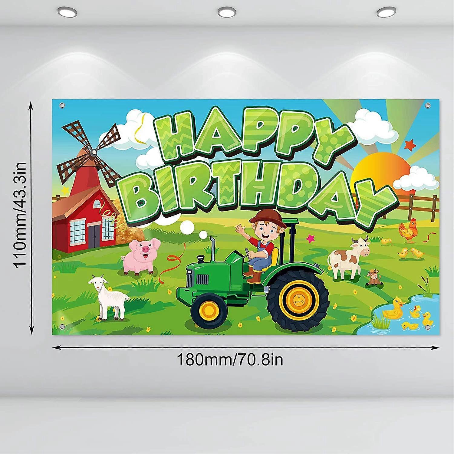 Green Tractor Birthday Tractor Birthday Party Supplies Tractor Farm ...