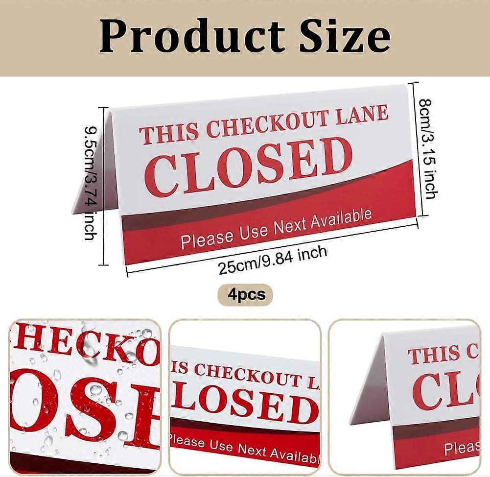 4Pcs Checkout Closed Desk Sign 9.8x3x3.9inch Retail Counter Table Top ...