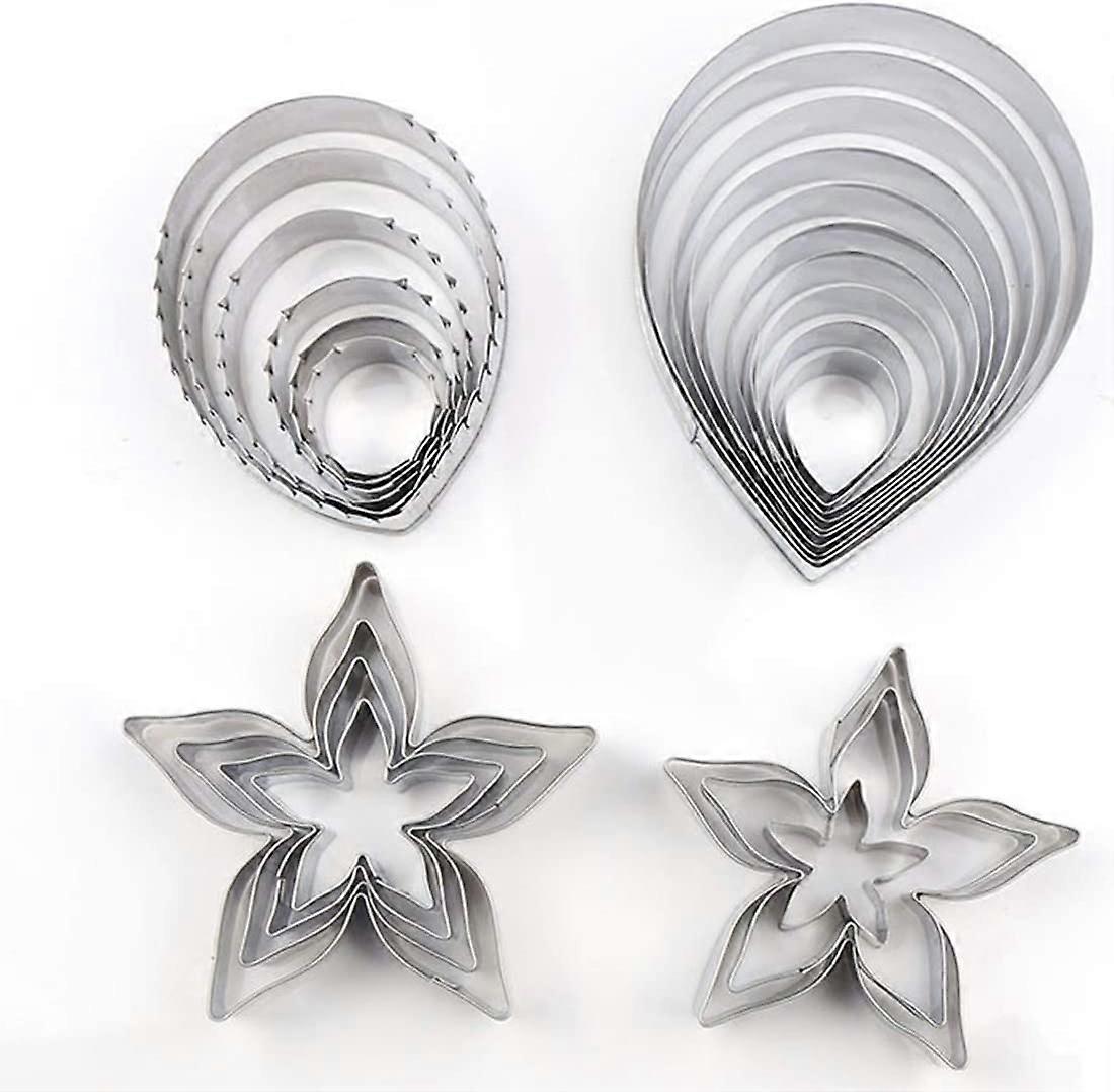 21Pcs Cake Cookie Cutters Pastry Mould Modelling Baking Tool Flower ...