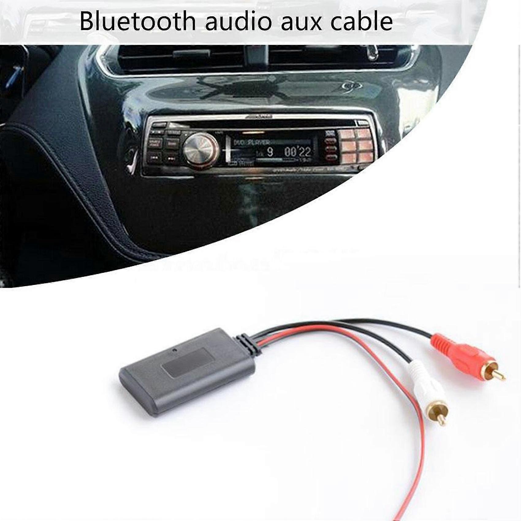 2pcs Car Wireless Bluetooth Module Music Adapter Rca Aux Audio Cable ...