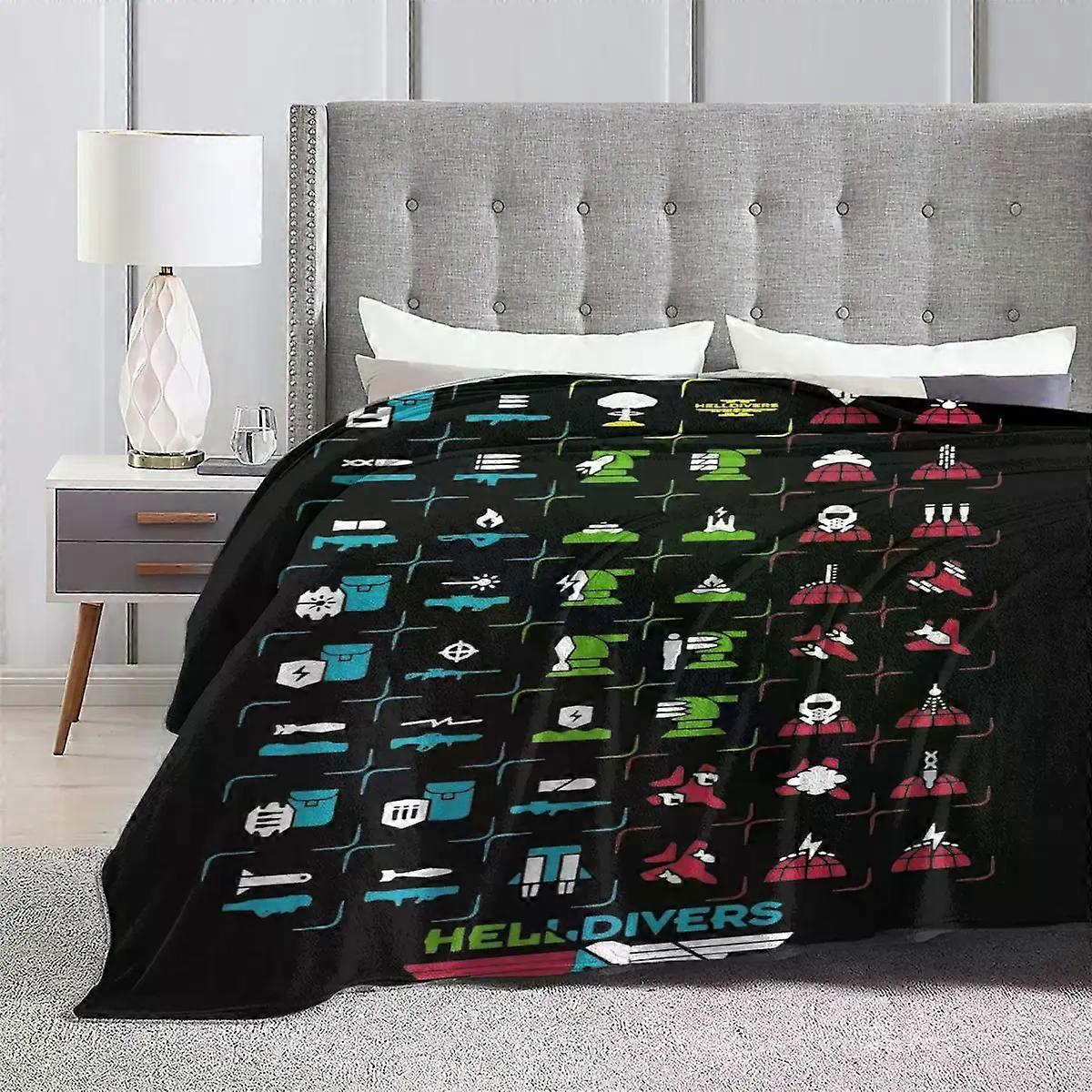Comfort Helldivers Stratagem Icon Blanket Merch Room Decorative ...