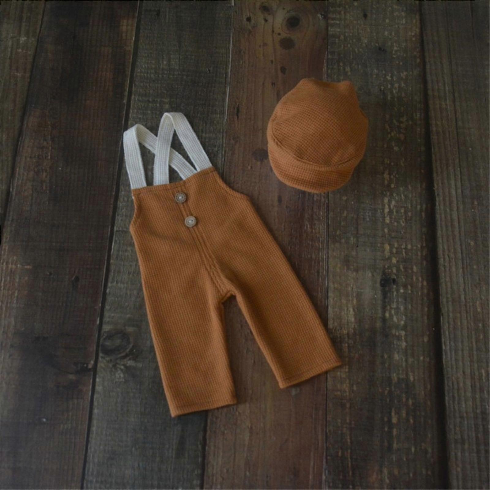 Newborn Baby Photo Shoot Props Girl Boy Overalls with Hat set Newborn ...