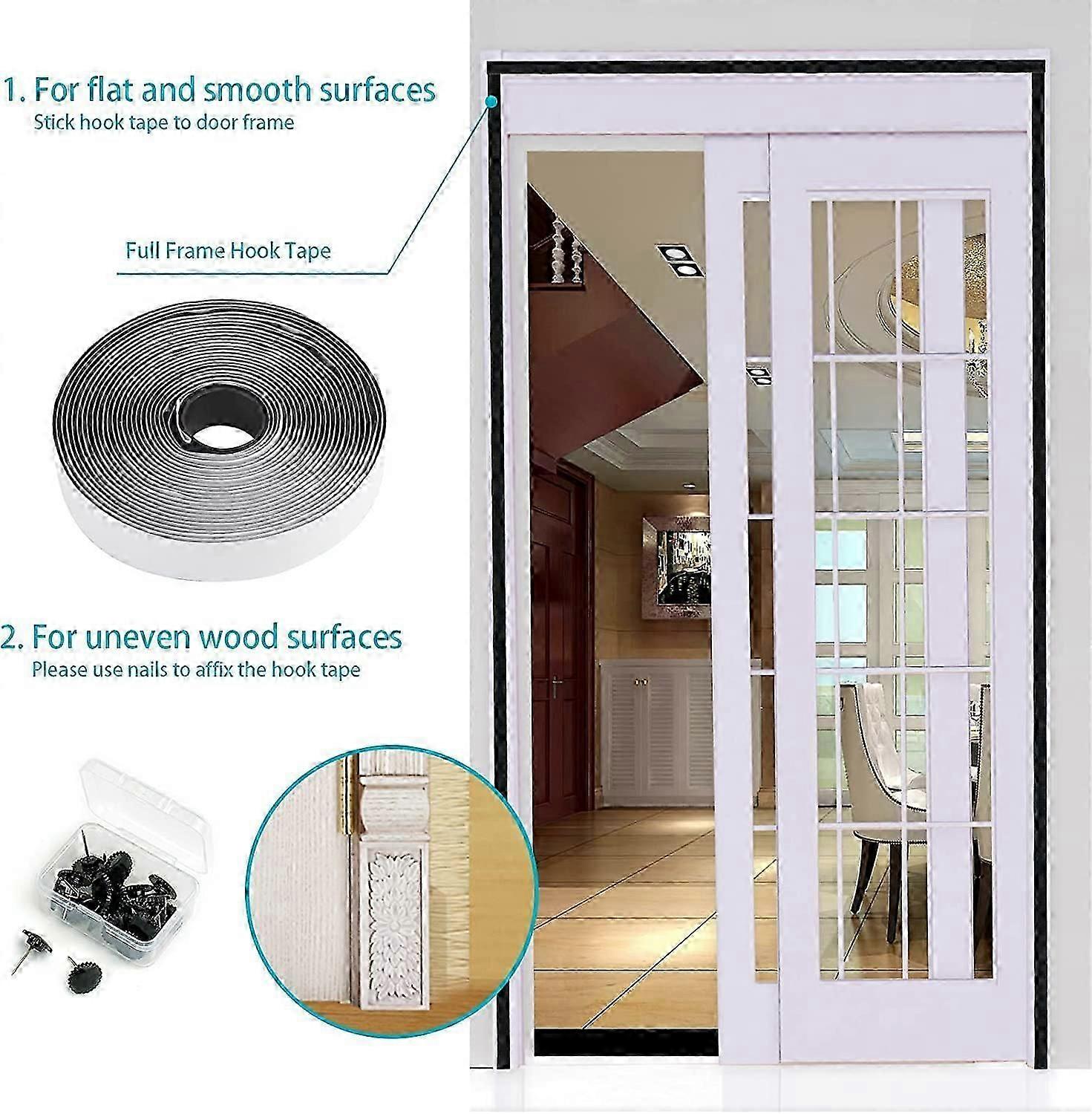 Magnetisk myggenetdør 80x210cm magnetisk dørgardin Blind myggenet uden ...