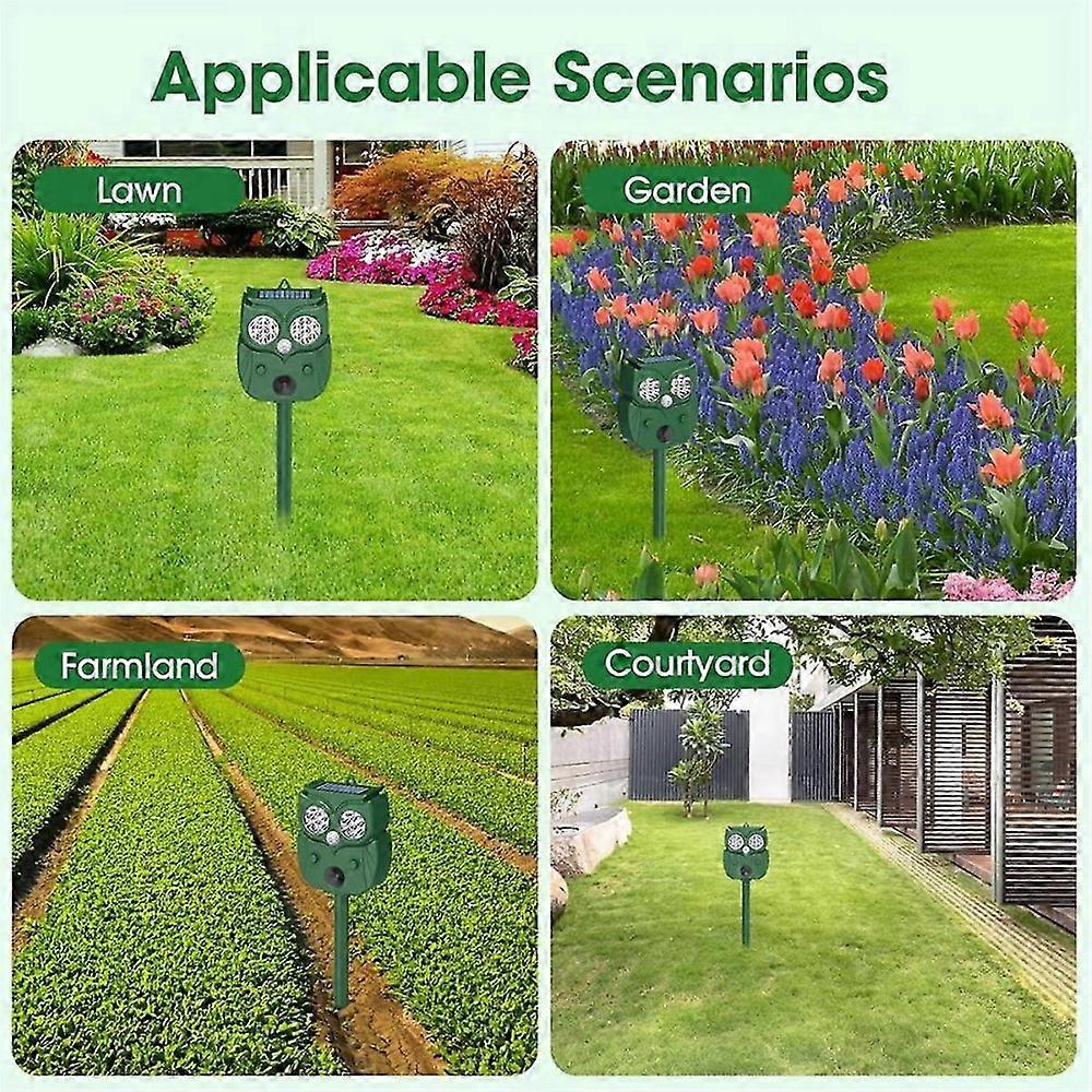 Ultrasonic Animal Repeller,Motion Detection LED Flash Light,Solar ...