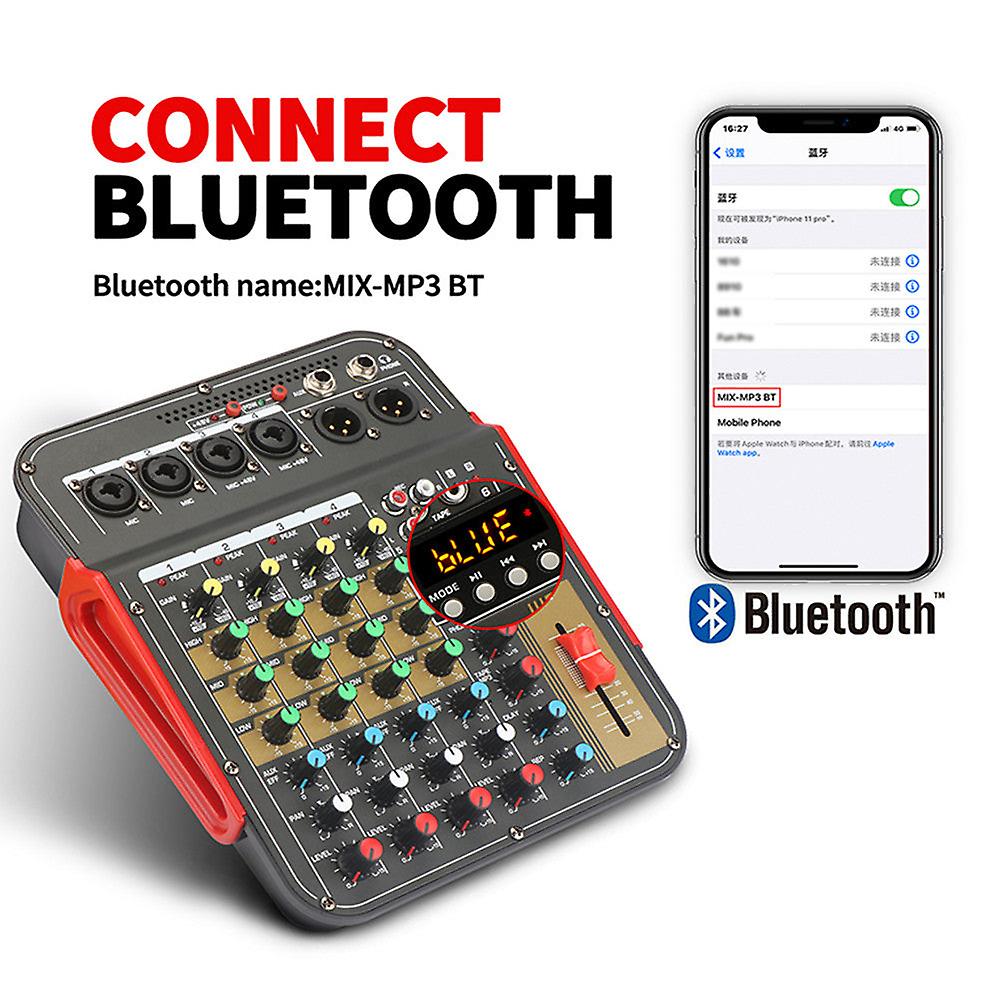 4-Channel mixer aux effec mixer with xlr output dj mix 48v phantom ...