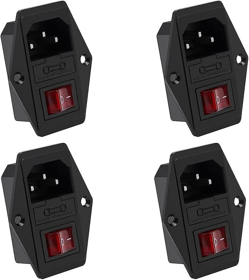 8 Pieces 220-250V / 10A IEC320 C14 Flush Mount Connector, IEC o Socket Flush Mount Socket for 3D ...