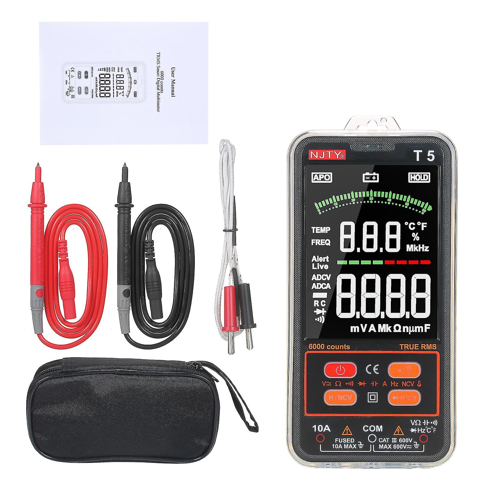 T5 6000 counts true rms multimeter digital universal tester 3.8-inch ...