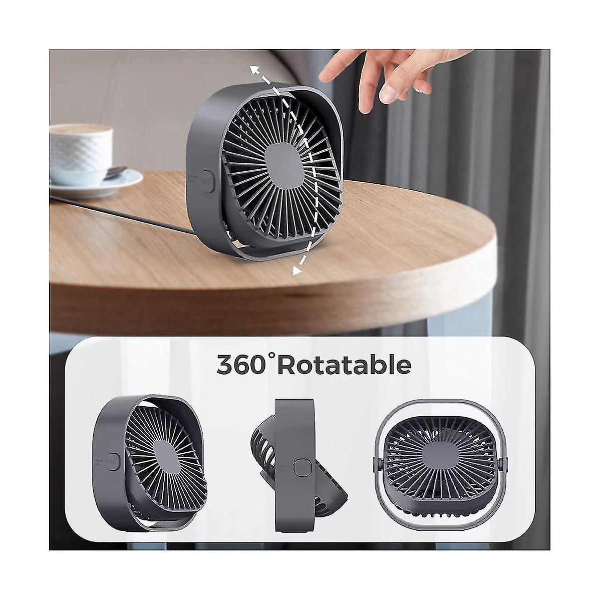 4 Inch Usb Desk Fan 3 Speeds Portable Table Fan Small Cooling Fan ...