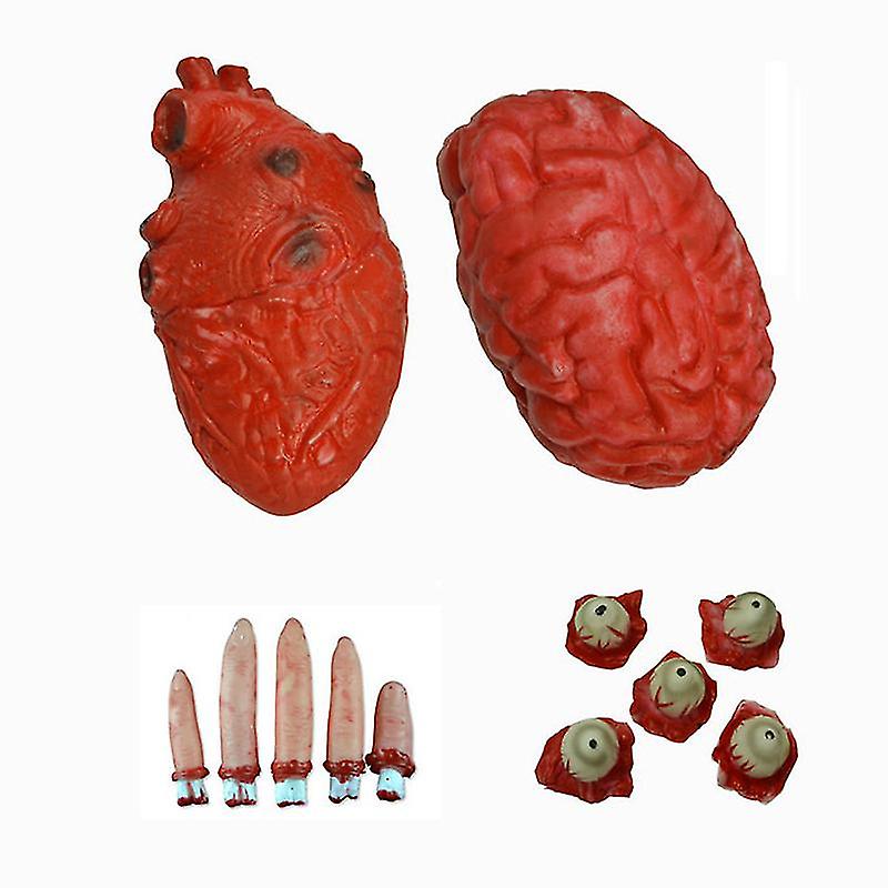 Halloween Decoration Fake Bloody Heart Prop Rubber Organs Squishies ...