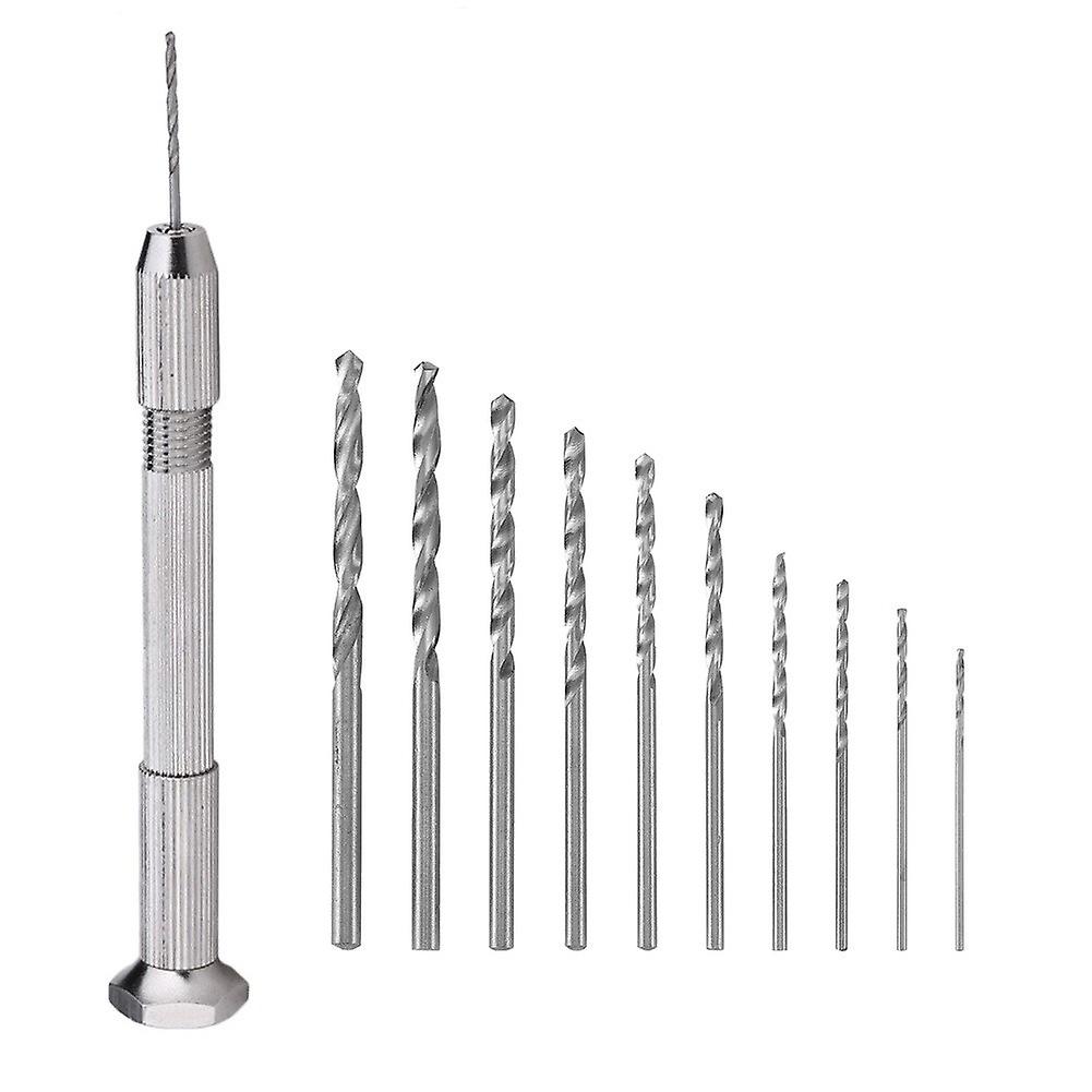 Aluminum Mini Micro Hand Drill With Keyless Chuck Hss Twist Drill Bits ...