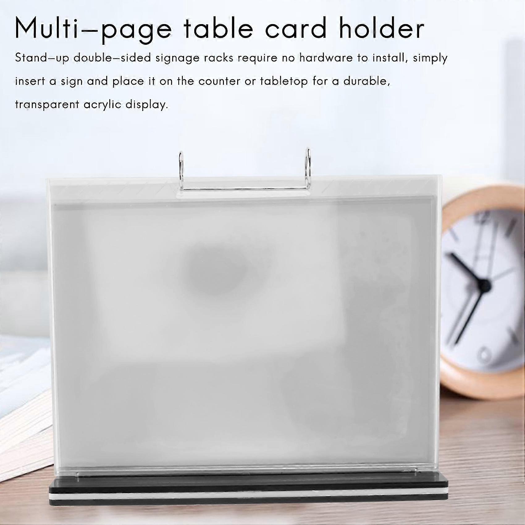A4 Flip Table Menu Stand Multi-Page Table Card Rack Menu Display Stand ...