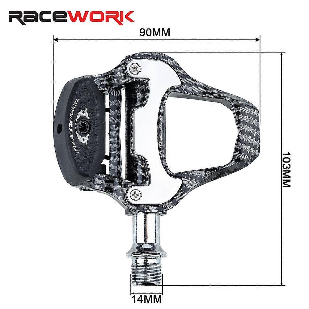 RACEWORK Ultra light Carbon Fiber Road Bike Pedal Suitable for SPD/Keo ...