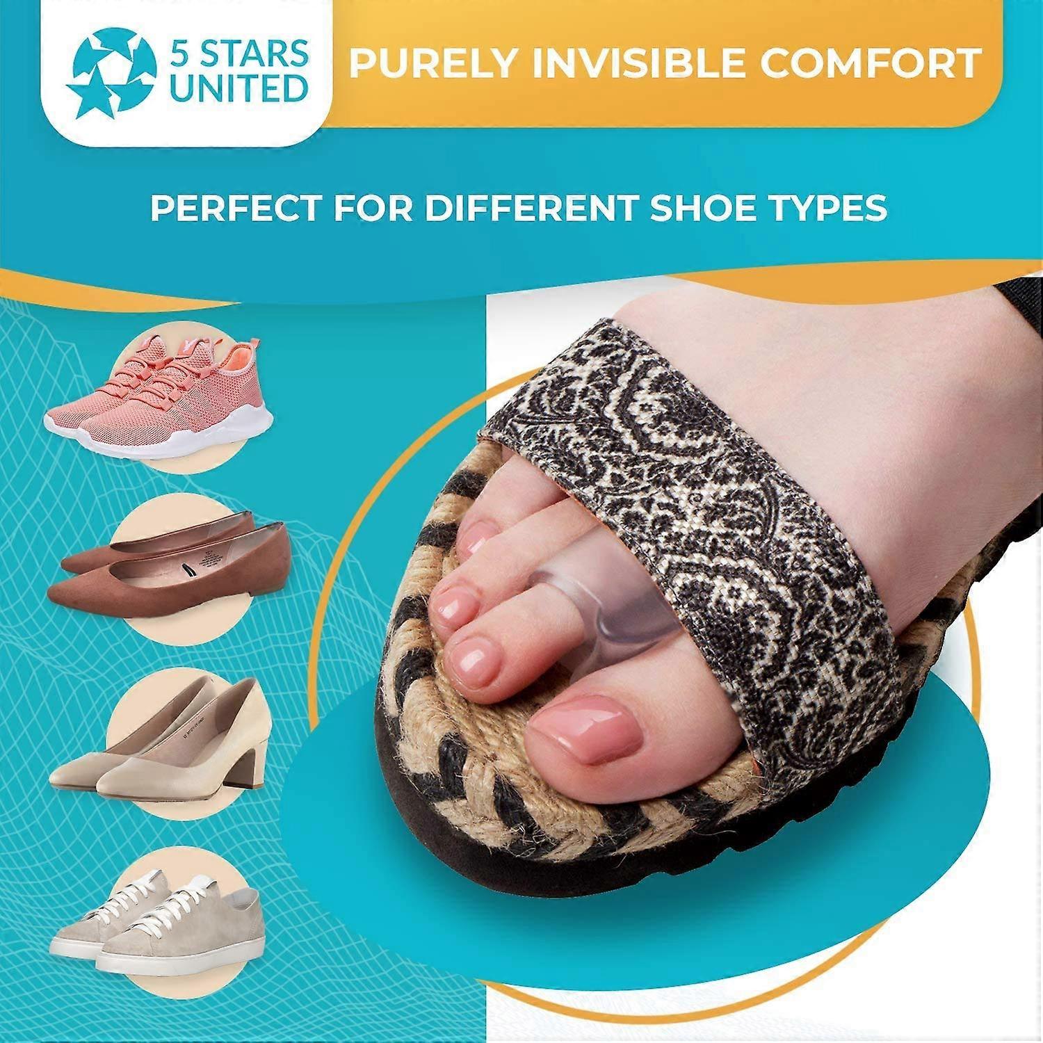 Toe Separators for Overlapping Toes - 4-Pack Clear Gel Hammer Toe ...