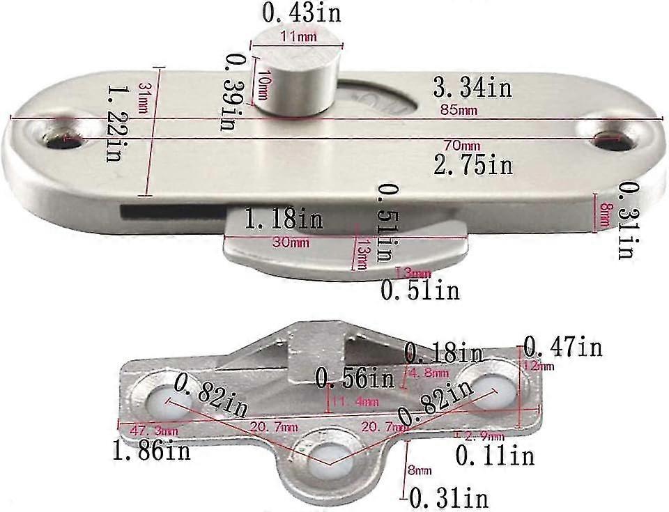 Sliding Door Lock 90 Degree Movable Door Right Angle Buckle Privacy ...
