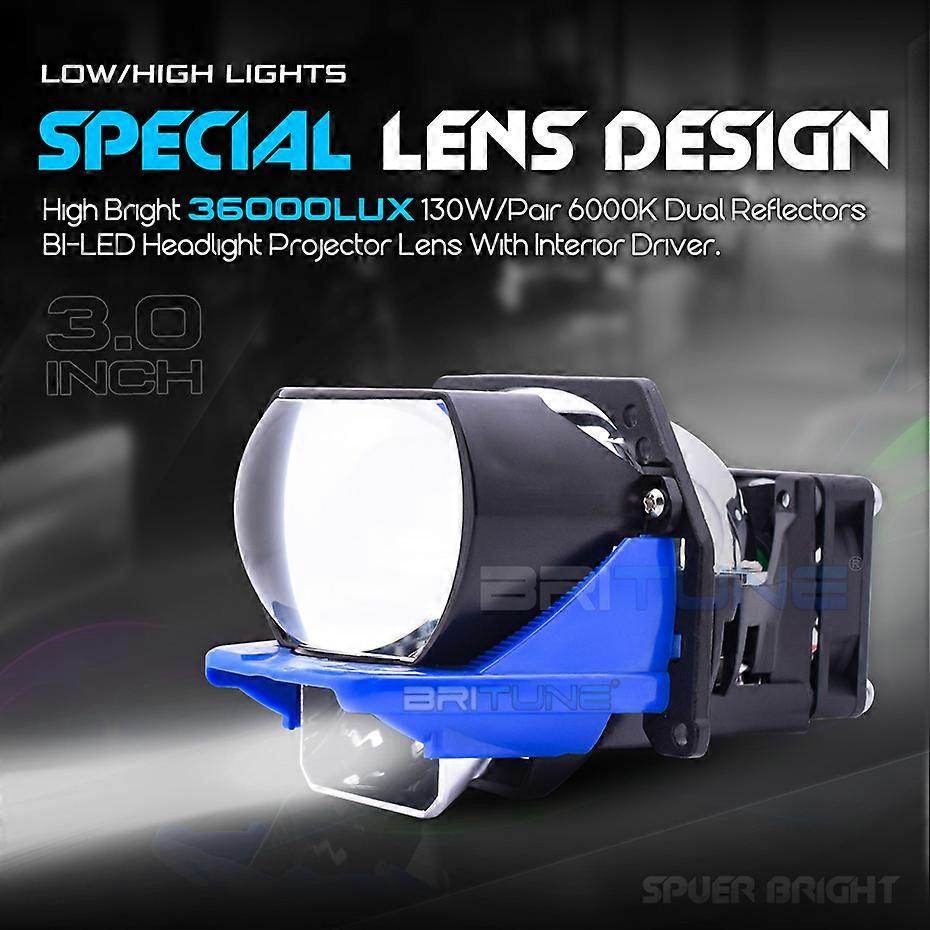 30 INCH Bi-LED Lenses 65W 36000LUX With Third Light LED Projector ...