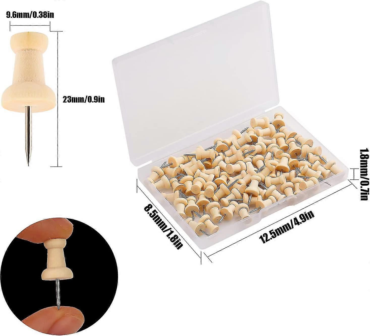 Wood Push Pins Map Tacks Marking Pins Wooden Map Thumb Tacks With Steel ...