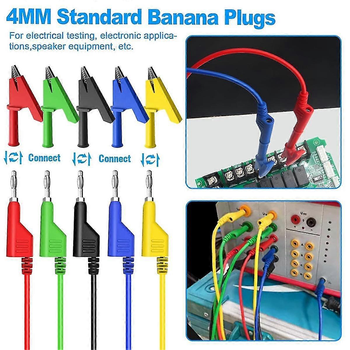4mm Stackable Banana To Banana Plug Flexible Cable, Electrical Test ...