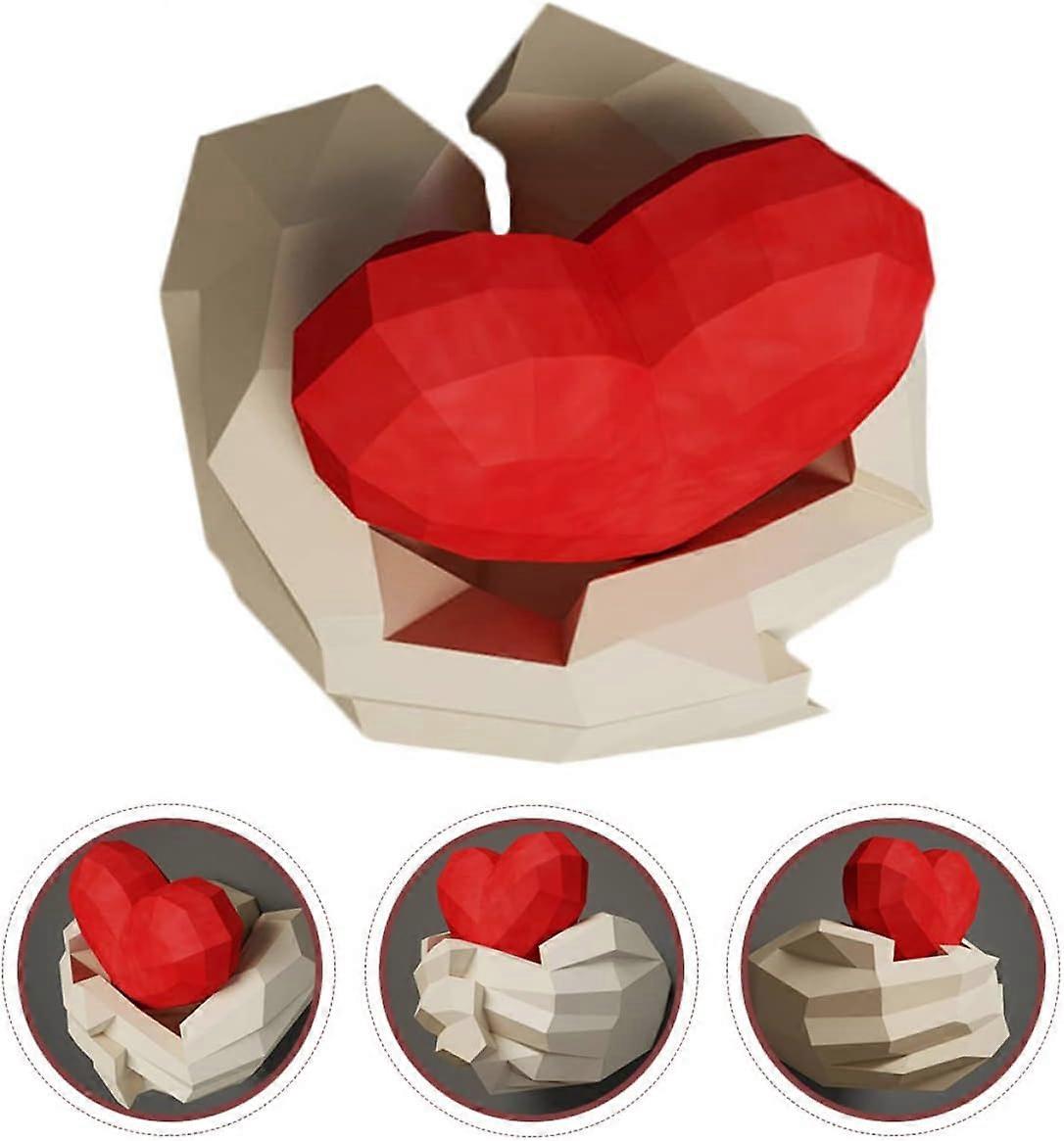 1 piece(s) 3D Origami Heart 3D Origami Paper 3D Paper Model Heart ...