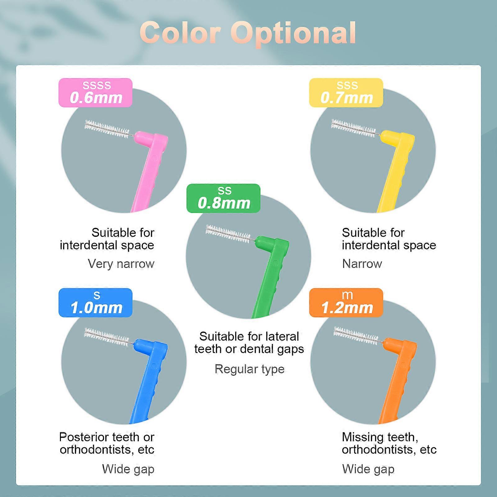 5-pack L-shaped interdental brushes, interdental brushes, orthodontic ...