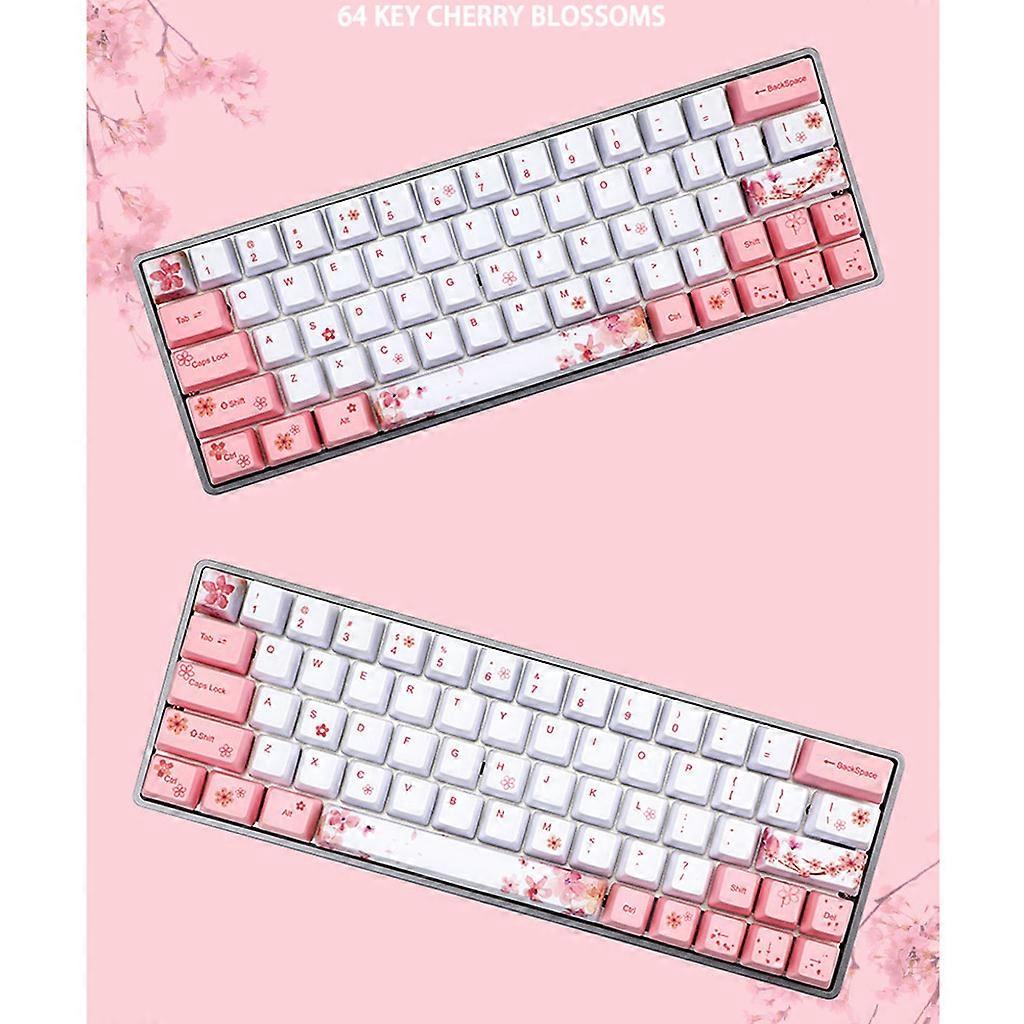 Durable Cherry Blossom PBT Keycaps Dye-Sublimation Keycap Replacement ...