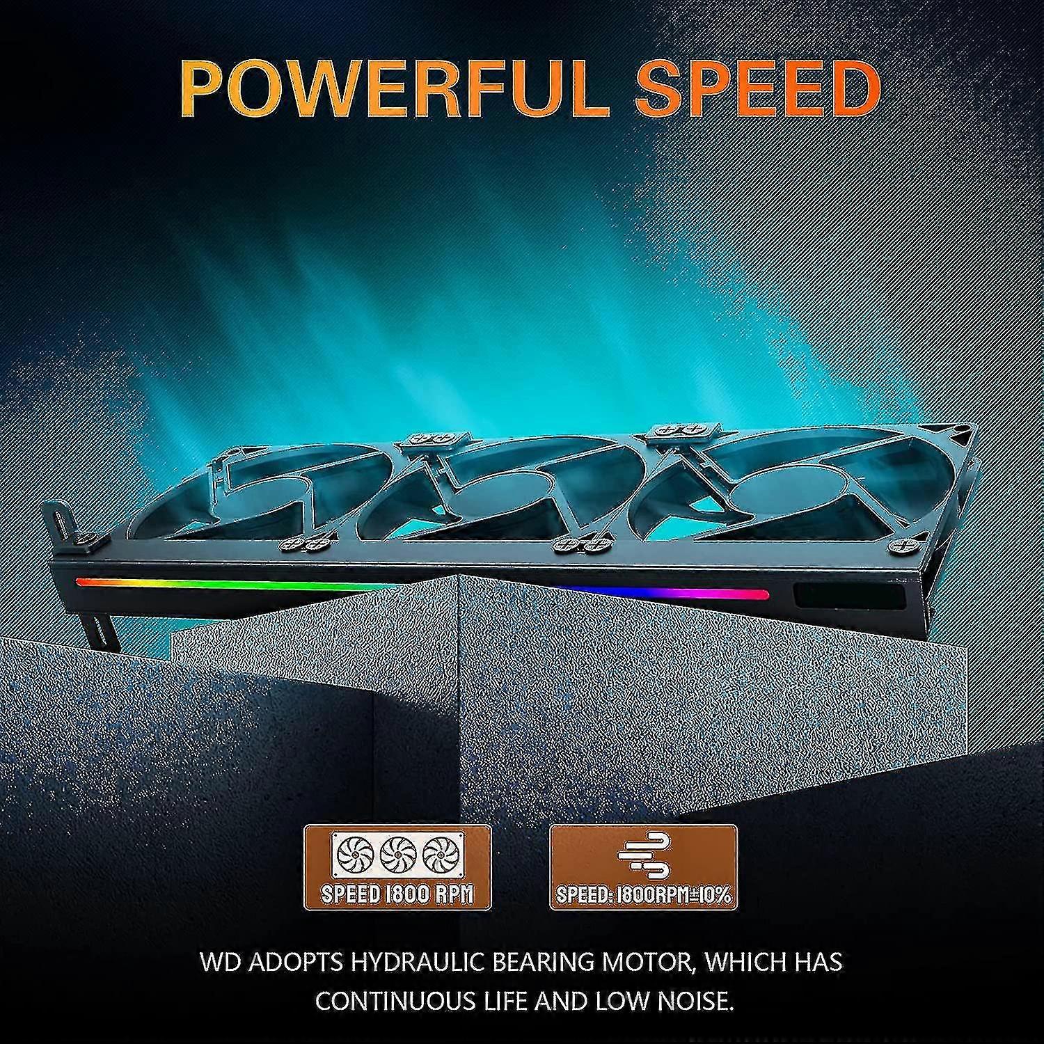 Graphic Card Cooler Fan With Led Frame, Computer Desktop Small Cooling ...