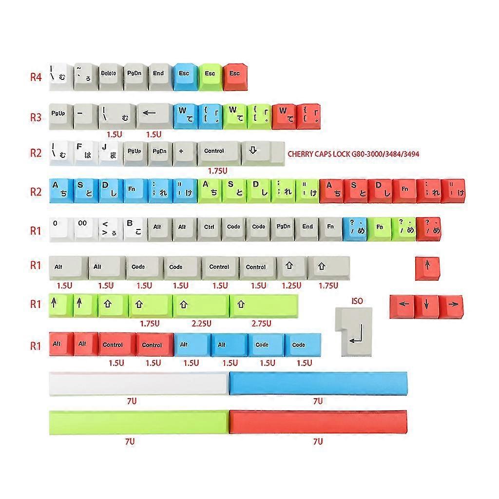 194 Pbt For Key Set For Painting Dye Sublimation Cherry Profile Keycap ...