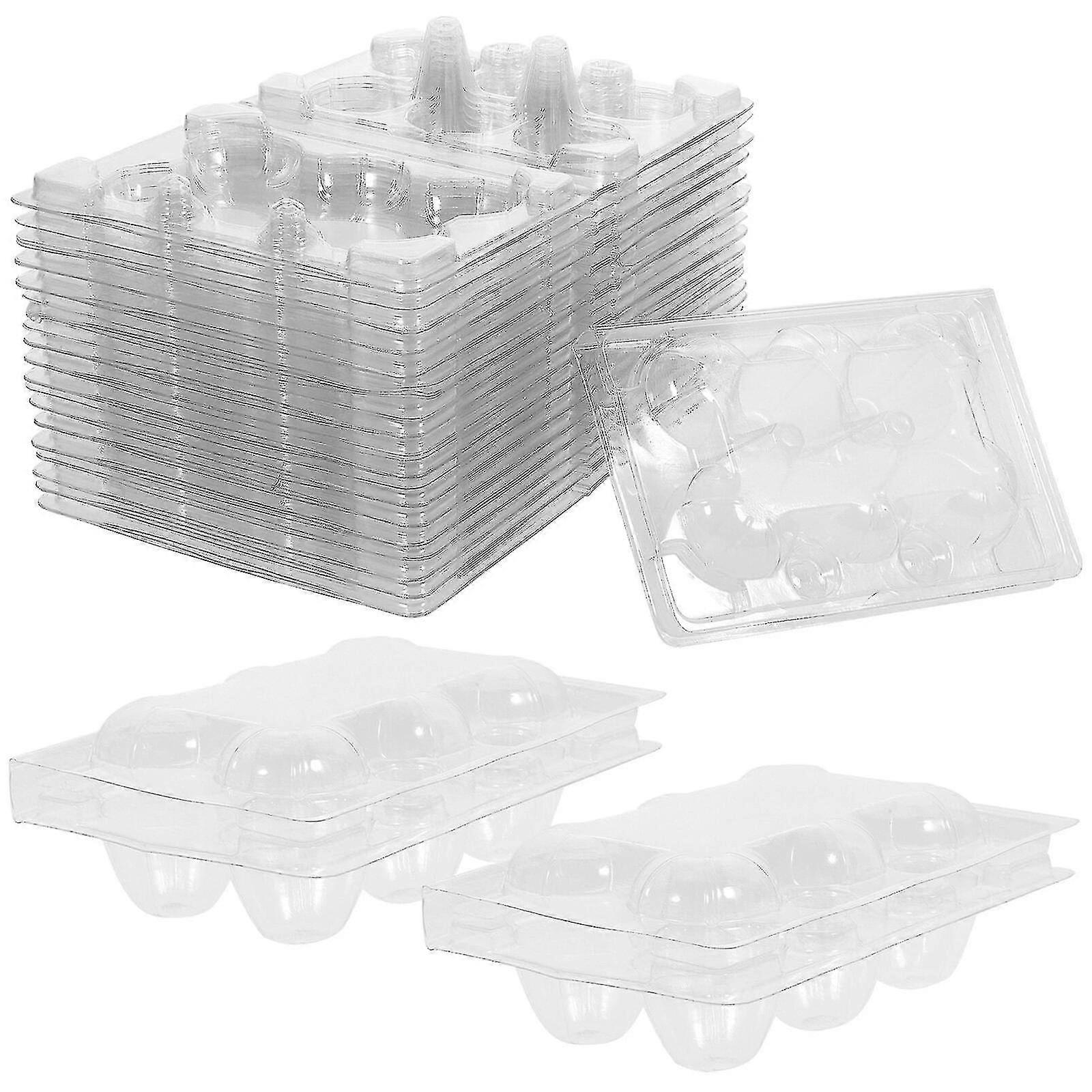50pcs 6 Grids Quail Egg Tray Plastic Transparent Egg Dispenser Holder ...