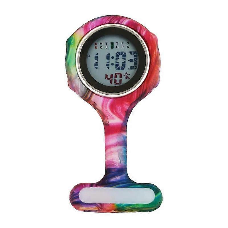 Fob Digital Nurse Watches Silicone Pocket Watch Unisex Printed Rubber ...