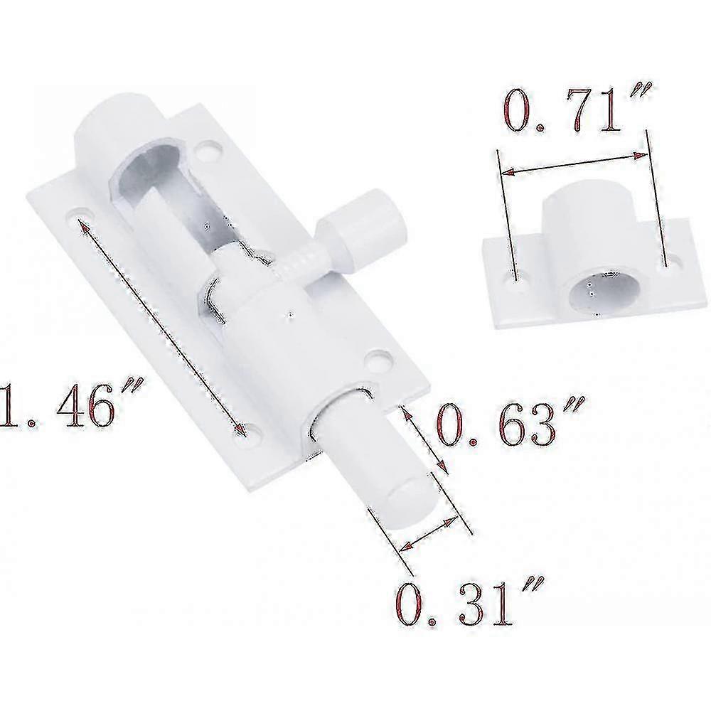 White Barrel Bolt Lock Aluminum Alloy Slide Bolt Latch 2 Inch Door ...
