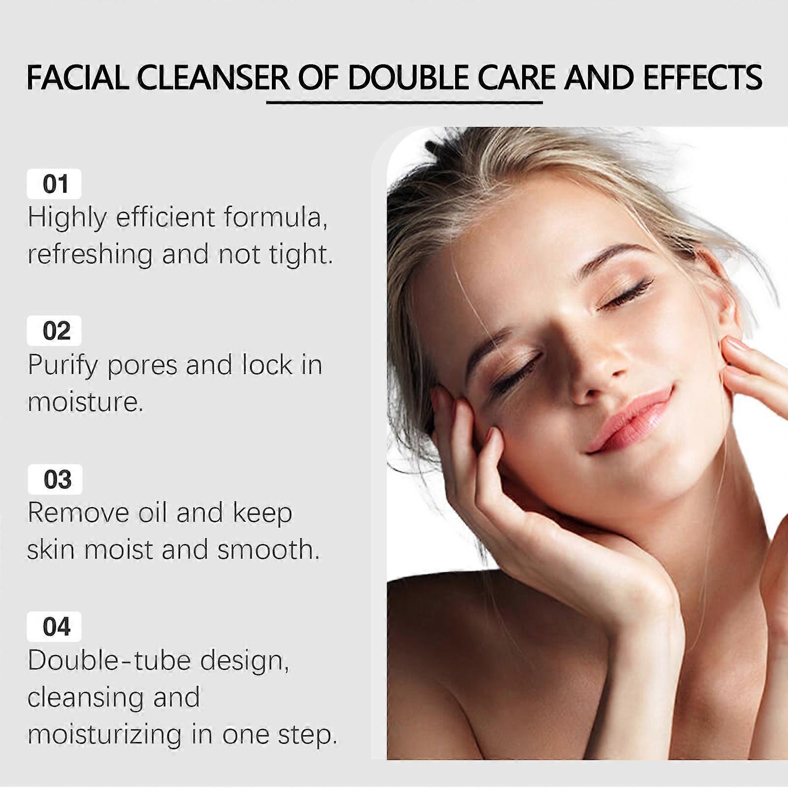 Facial Cleanser,Daily Face Wash of Double Care and Effects,Gentle ...