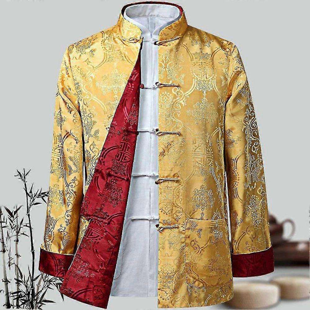 Tang Suit Coat Retro Long Sleeved Reversible Chinese Style Traditional ...
