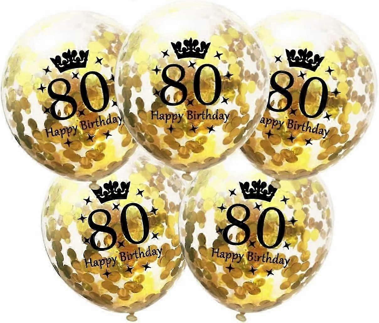 Number Balloons 80 Gold - 80th Birthday Decorations Balloons 12 Inch ...