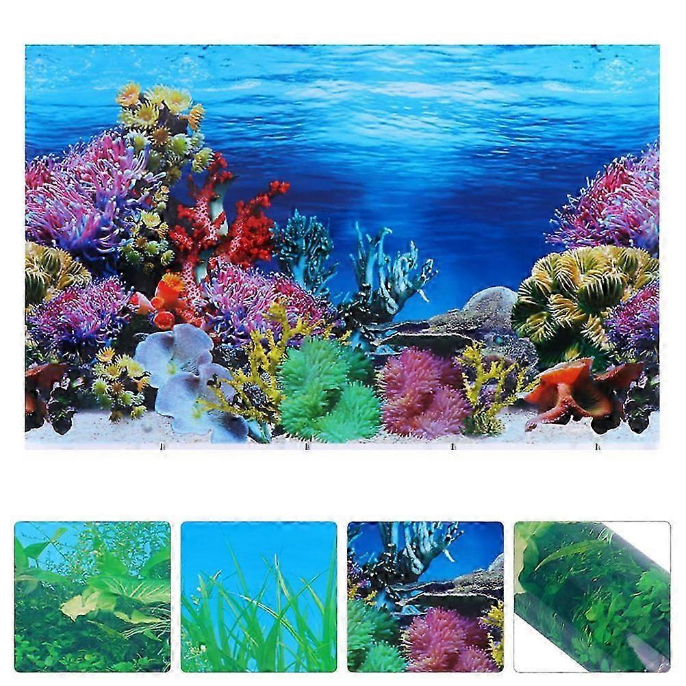 Ocean Decor Adhesive Aquarium Background Fish Tank Sticker Background ...