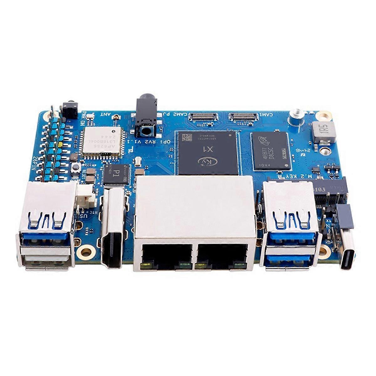 For Orange Pi RV2 Development Board+Heat Sink RISC-V 2TOPS AI CPU WiFi BT5.0 M2 PCIE SSD Mini PC ...